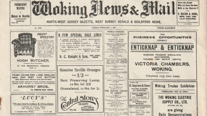Big news from the 1920s packed into tiny pages | wokingnewsandmail.co.uk