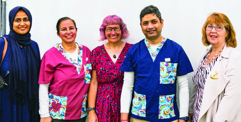Party celebrates group who became a community by sewing scrubs during ...
