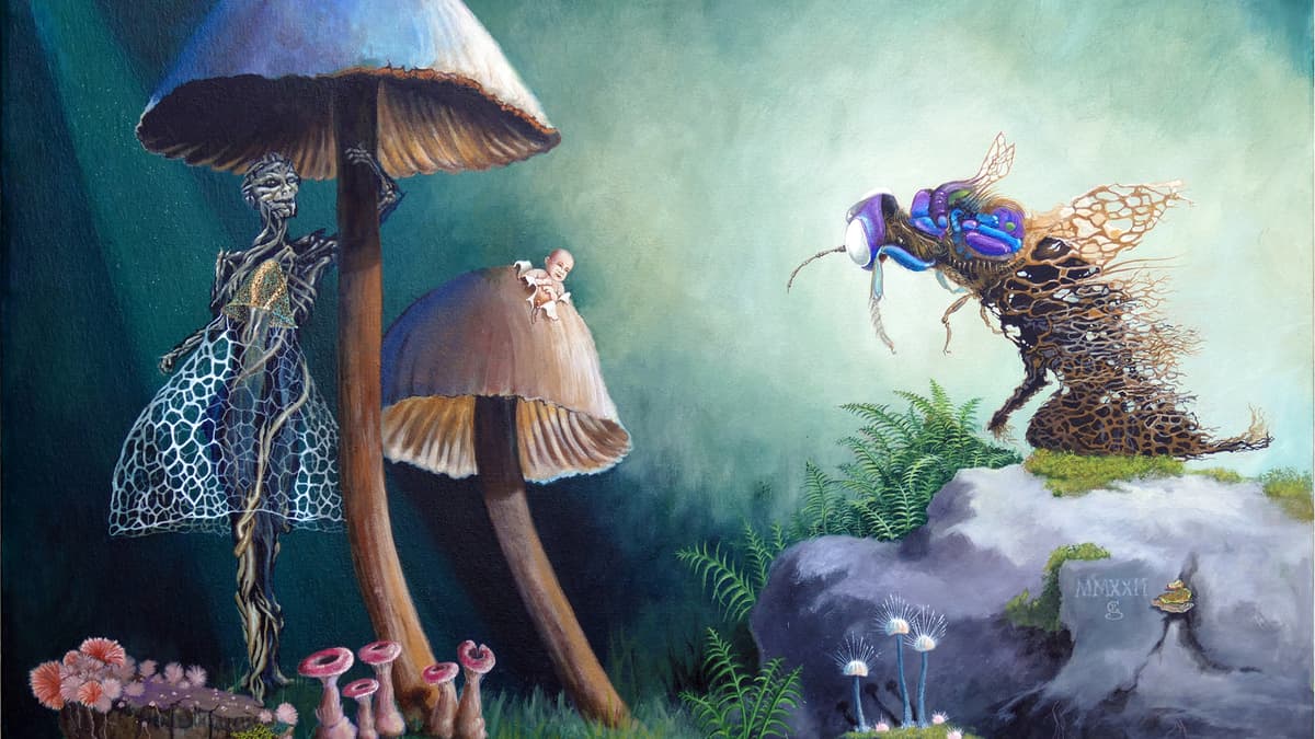 Woking artist exhibits series of striking paintings at The Lightbox ...