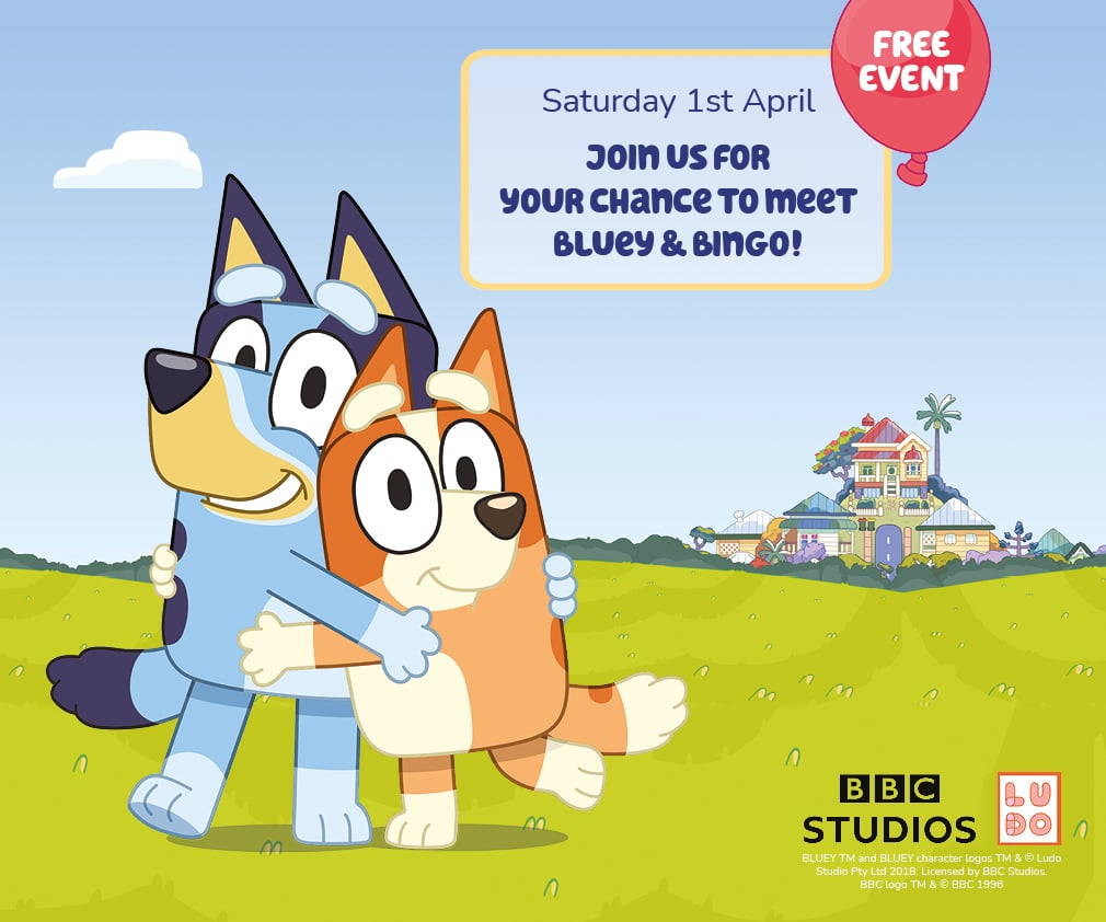 Shoppers get set to meet Bluey and Bingo from CBeebies in Woking town ...