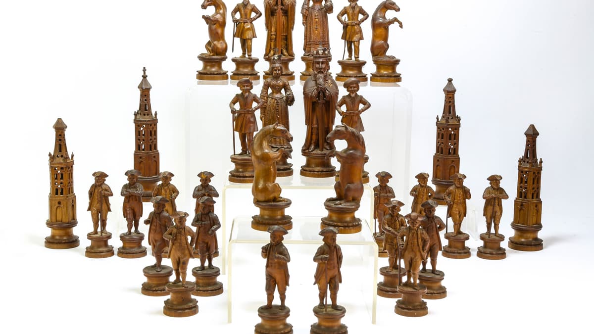Check out rare South German chess set, from the 19th century, to be ...