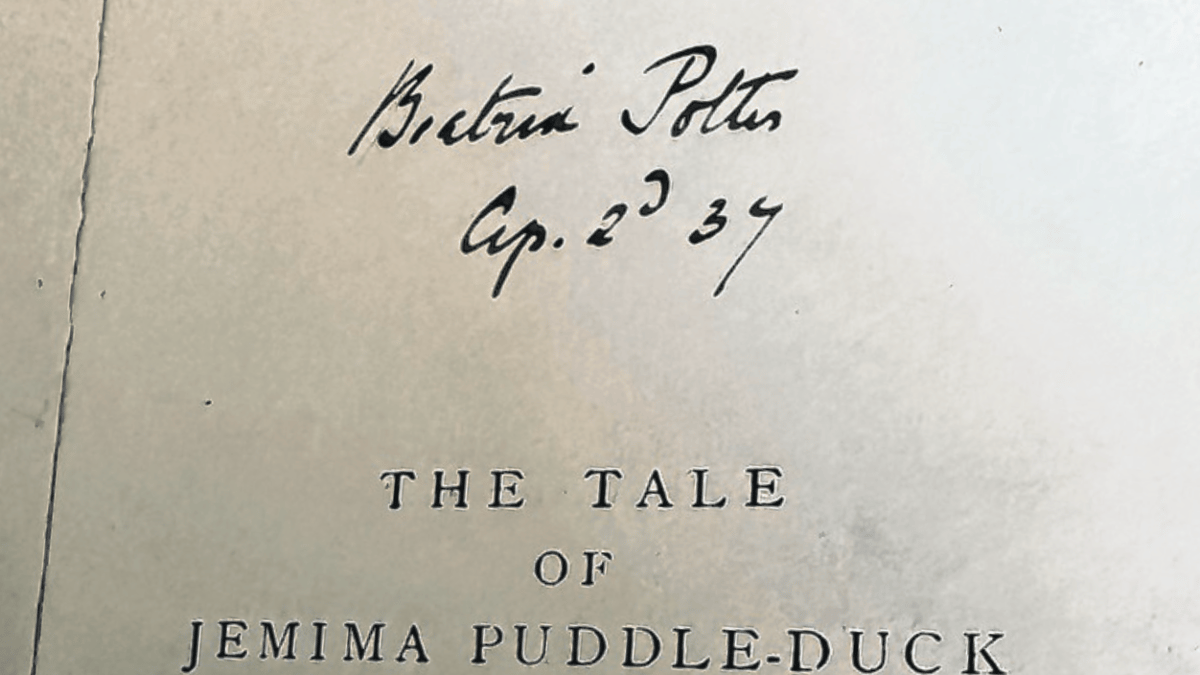 Tale of Jemima Puddle-Duck book autographed by its author Beatrix ...