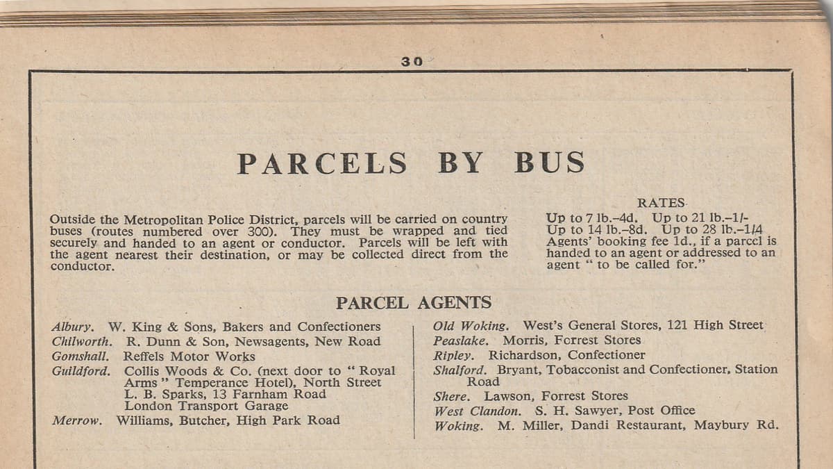 David Rose looks back at the days when Woking bus operators had parcel ...
