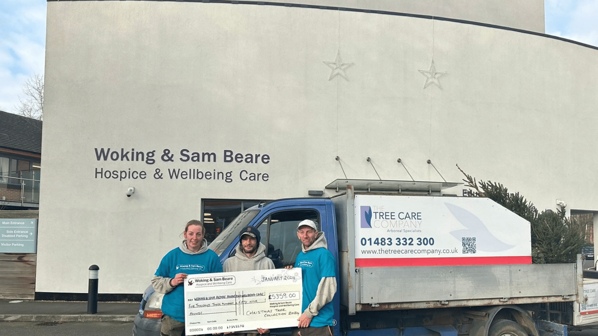 Christmas tree collection service raises £5,000 for Woking & Sam Beare ...