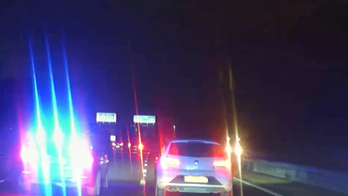 Shock footage shows moment drink-driver rammed by police car on M3 ...