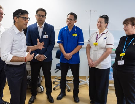 All the photos from Rishi Sunak's visit to Woking Community Hospital ...