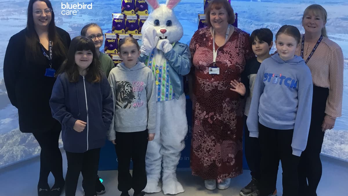 Bluebird Care's Easter surprise delights pupils at a school in Bordon ...