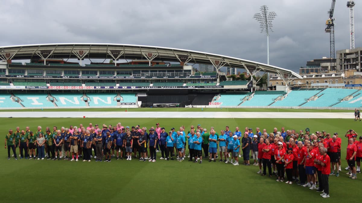 Old Woking play in walking cricket festival at the Kia Oval ...